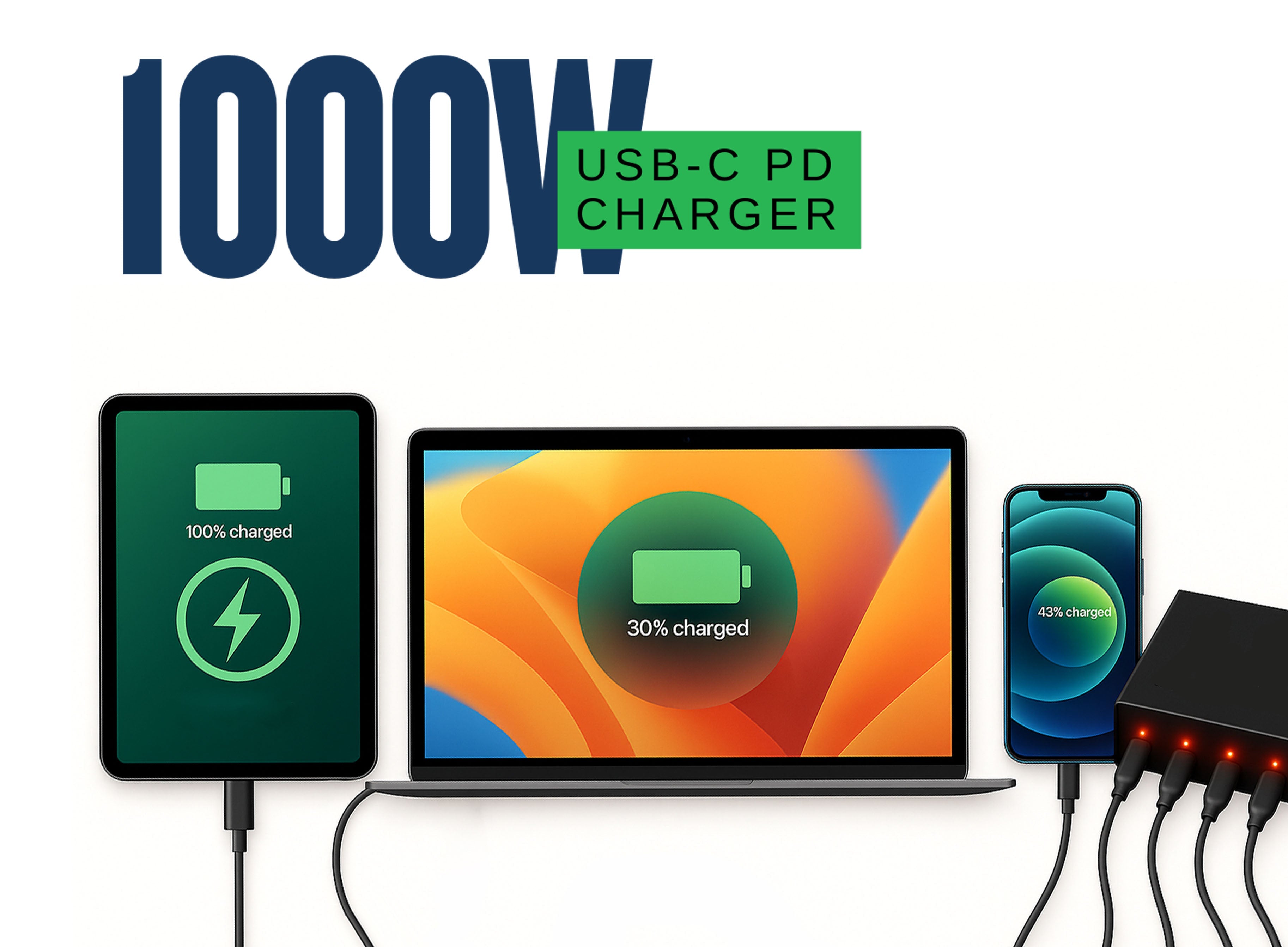 Power Up Smarter: 1000W USB-C Charging Stations for Schools, Hospitals